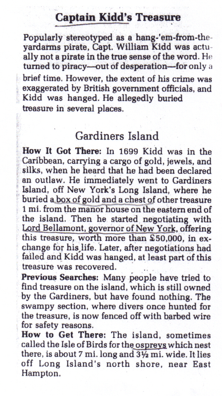 Alex Foster: Captain Kidd's buried treasure on Gardiners Island, NY