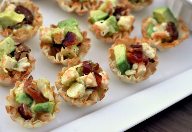 Roasted Shrimp Cocktail Bites with Avocado and Bacon