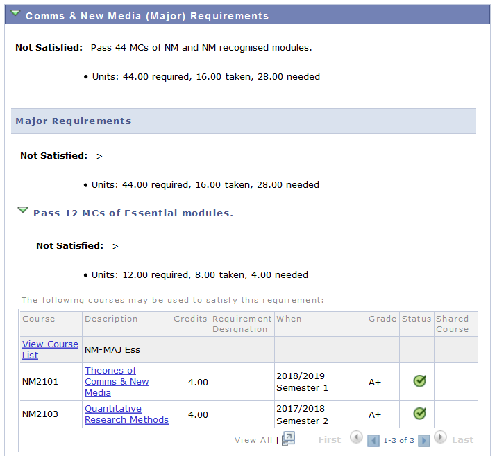 Jonathan's Junkyard: New NUS EduRec Academic Advisement system