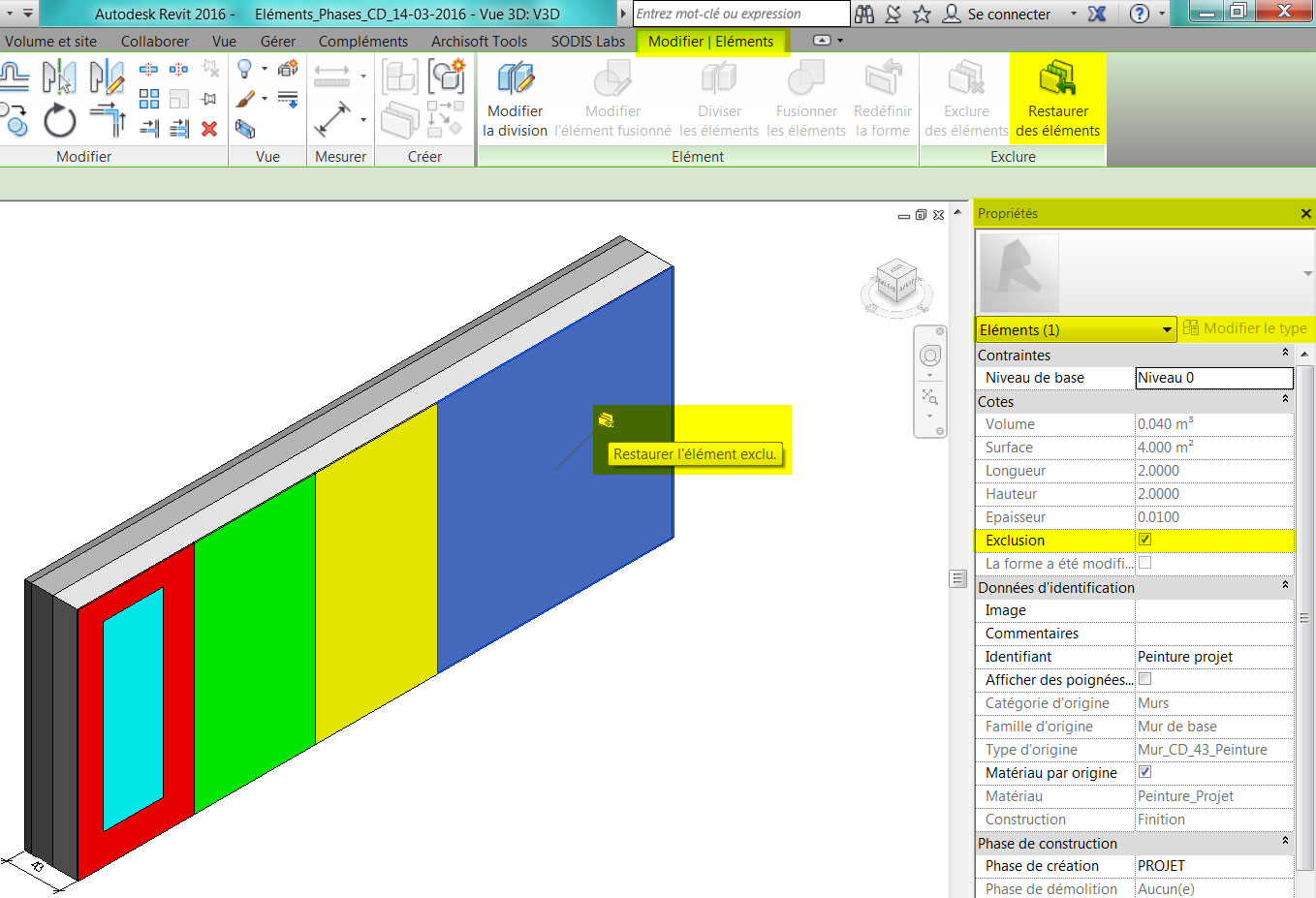 Revit-Mémo: Revit 2016_Eléments & Phases pour le métré
