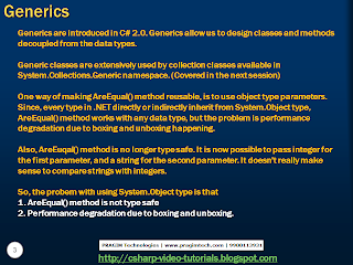 Sql server, .net and c# video tutorial: Part 56 – Generics