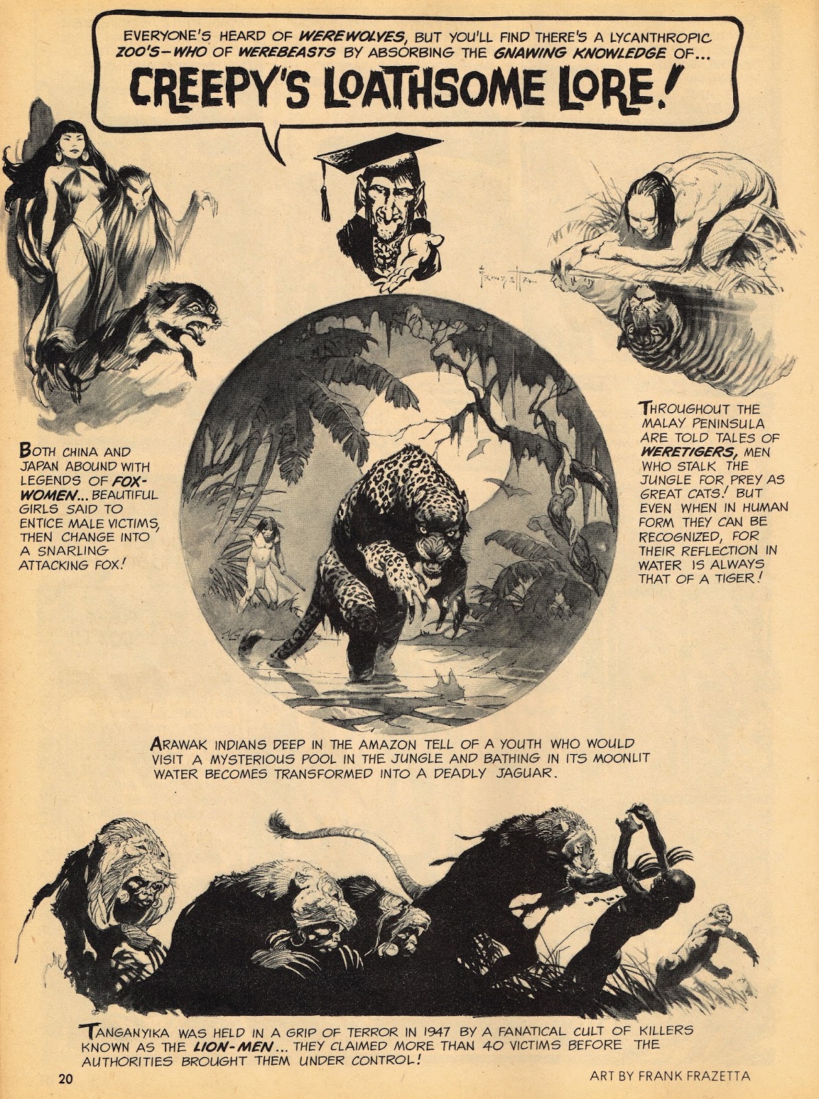 Cap'n's Comics: Creepy's Loathsome Lore! by Frank Frazetta
