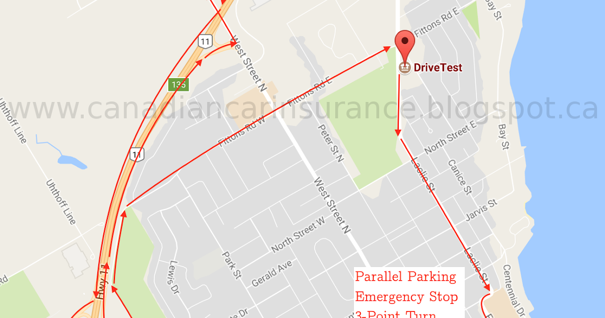 Orillia G Road Test Route Maps