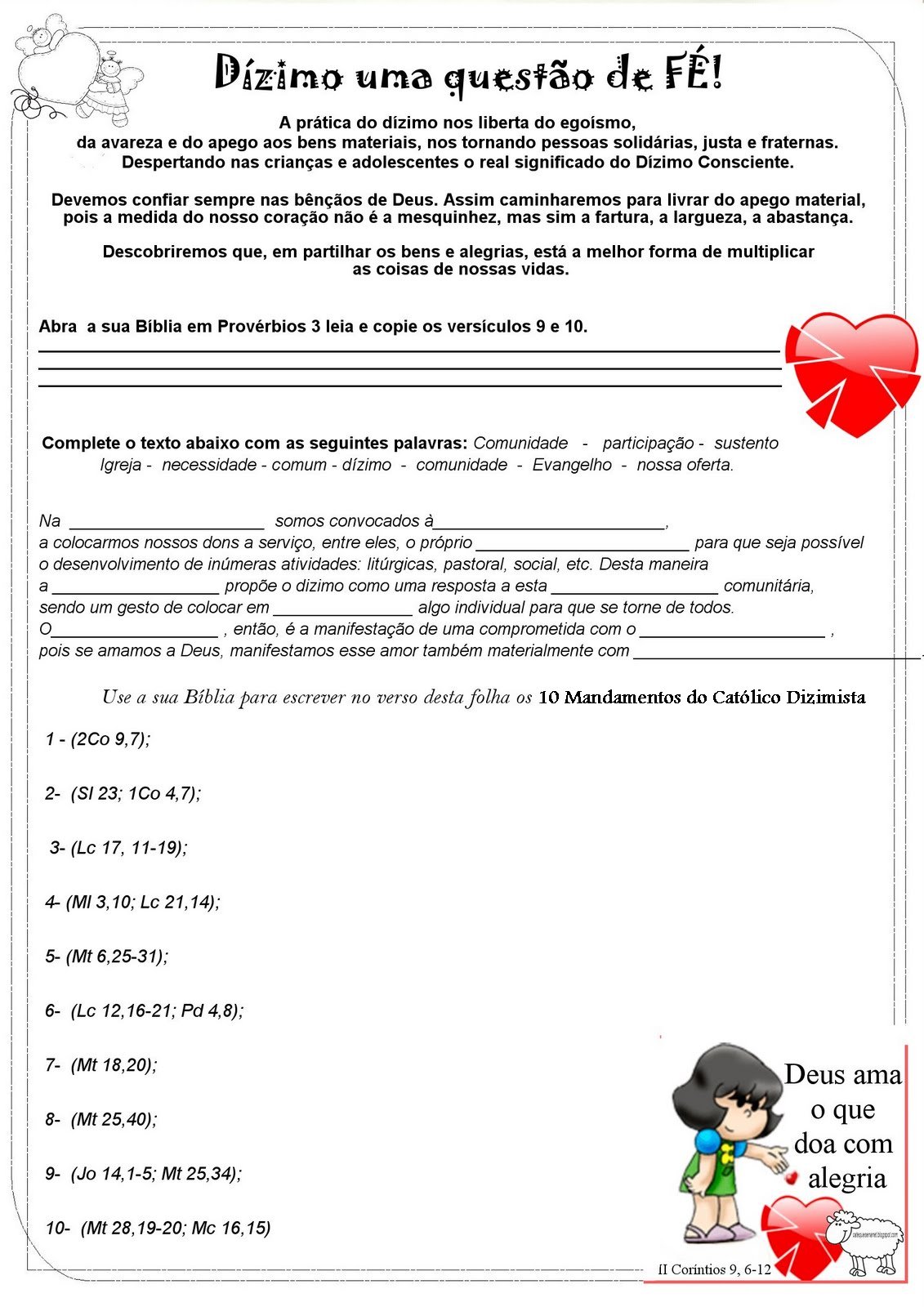 Catequese na Net: Dízimo Mirim