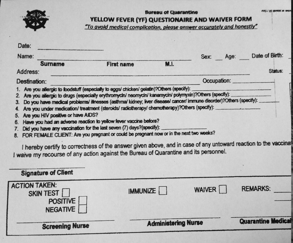 Pinoy Seaman: GUIDE: Yellow fever Vaccine