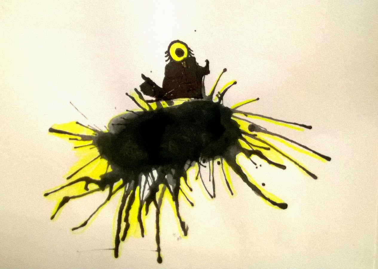 King Elementary Art Room: 4th Grade Organic & Geometric Shape Ink Monsters