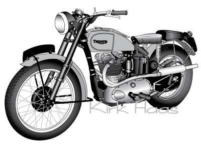 Ohio Kirk: British Motorcycle drawing