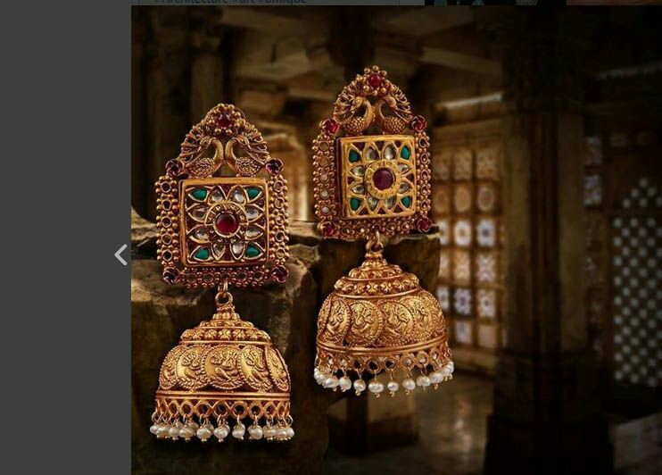 Golden jhumka designs