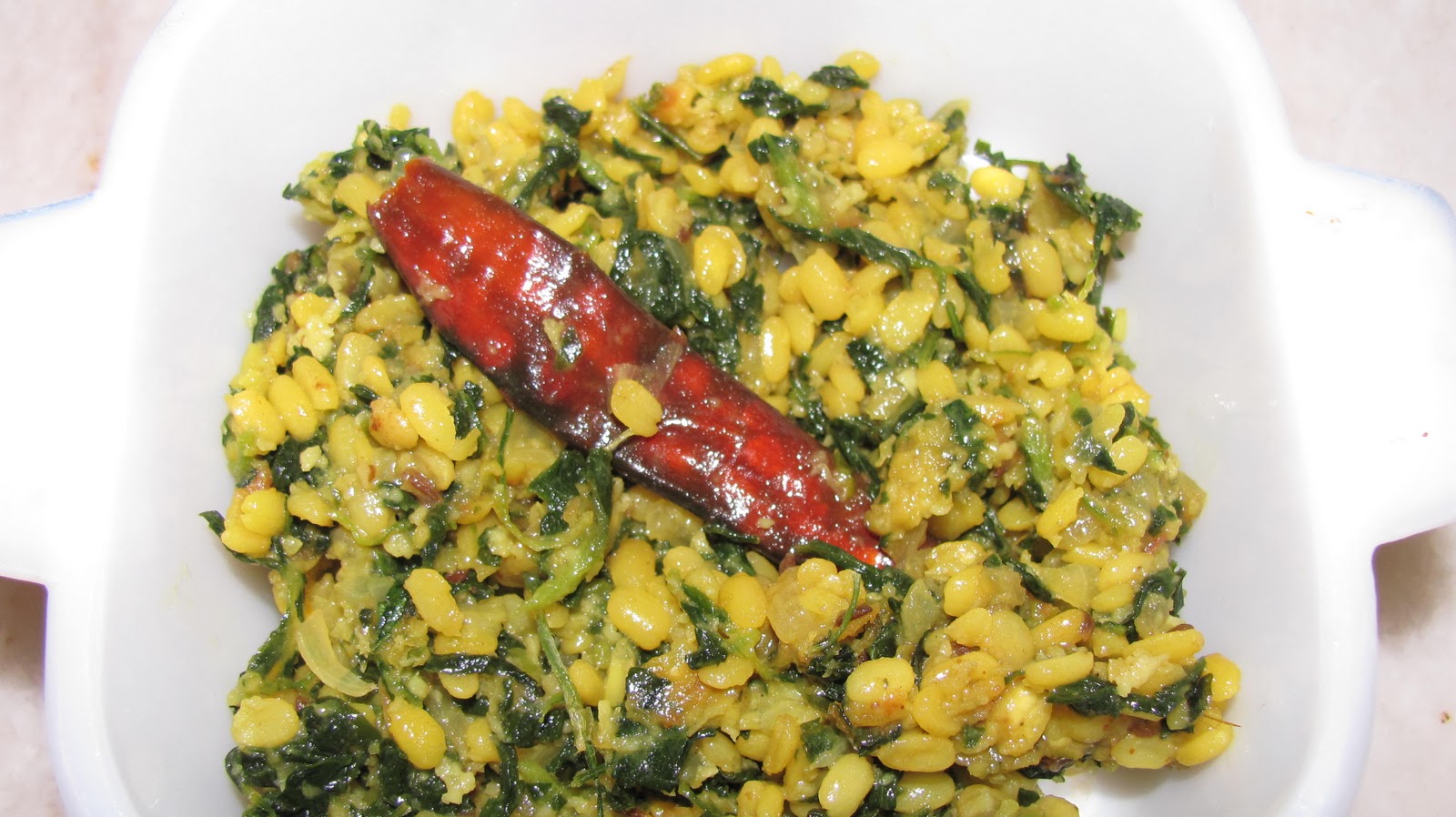 Tasty and Healthy: Moogdal-methi bhajee