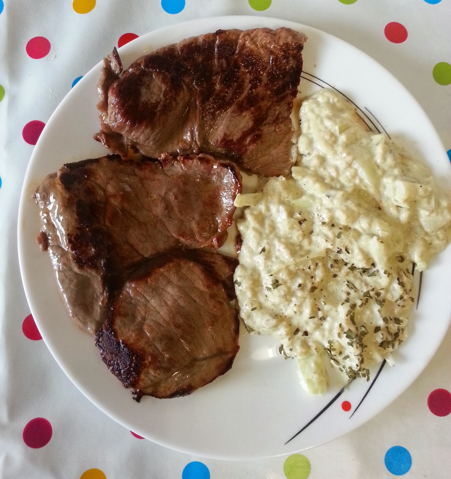 Recetas Atkins baratas: Bistec con pure de berenjenas