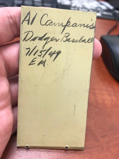 Dodgers Blue Heaven: Al Campanis 1949 Brooklyn Eagle Printing Plate ...