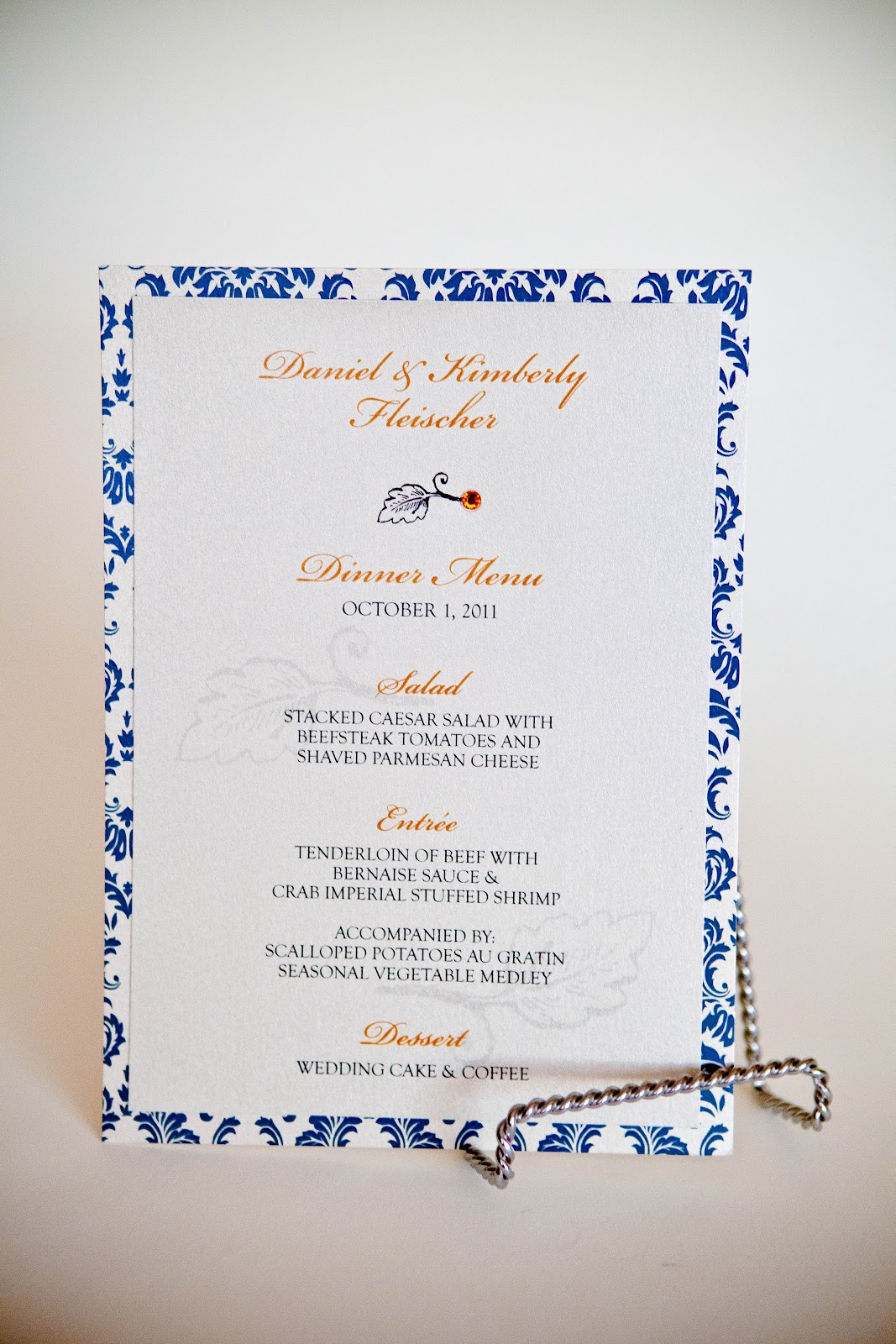 Kindly R.S.V.P. Designs' Blog: Menu Card • Weddings Baltimore • Custom ...