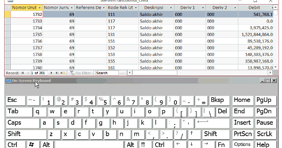 Daftar Shortcut Keyboard di Datasheet Tabel Access - Access Terapan