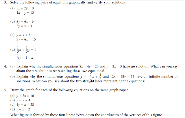 Practice Questions(Graphs of Linear Equations in Two Unknowns) Learn ...