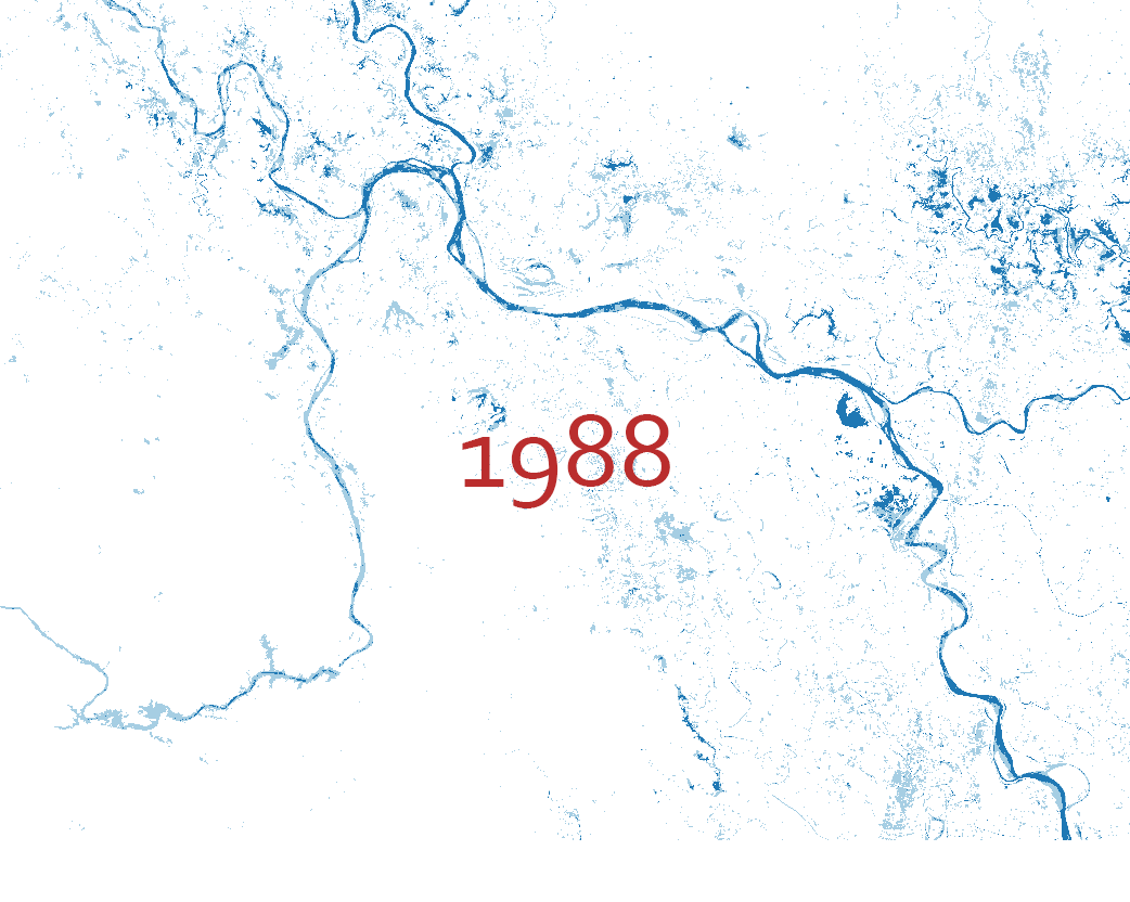 1988-2018 time-series data show changes in flow regime of the Red River ...