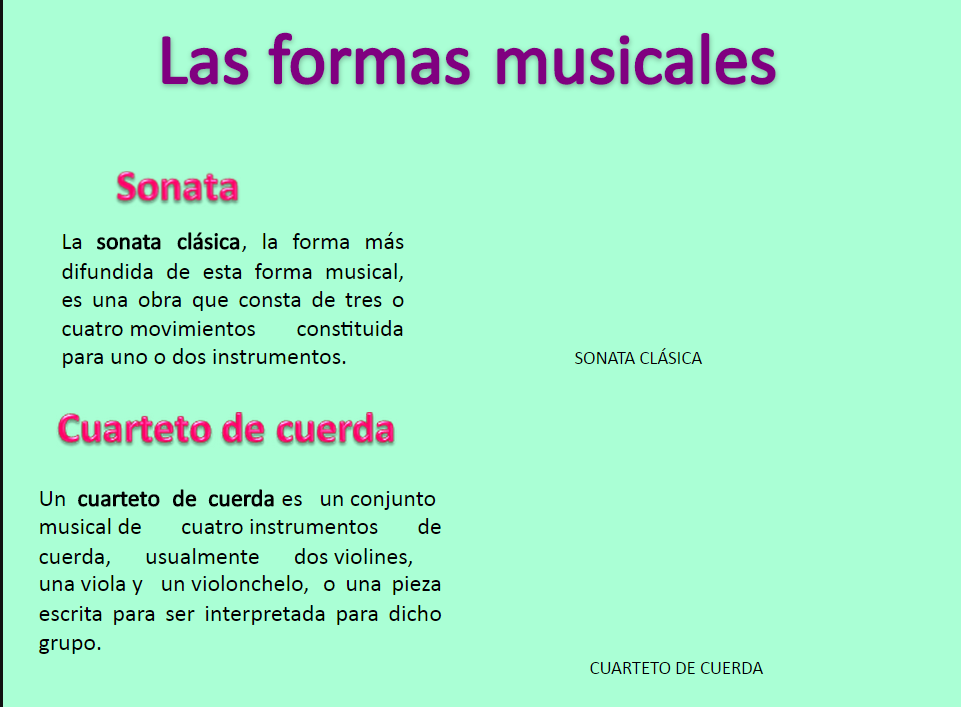 NUESTRA CLASE DE MÚSICA: FORMAS MUSICALES Y AGRUPACIONES