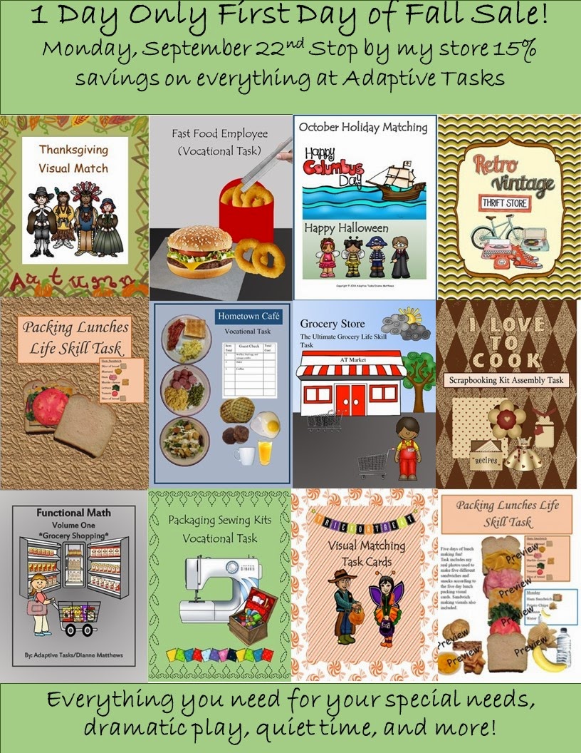 Adaptive Tasks : 1st Day of Fall Savings!