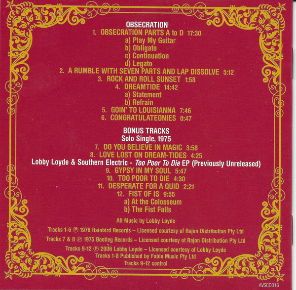 johnkatsmc5: Lobby Loyde “Obsecration” 1976 Australia Hard Blues Rock