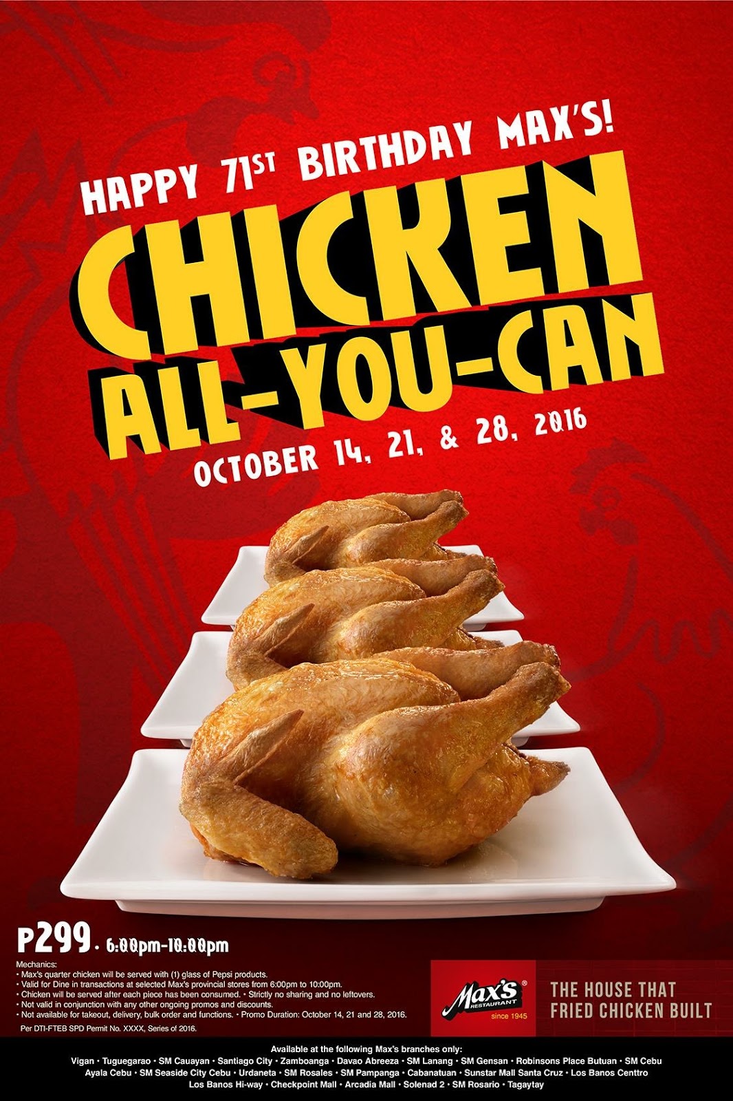 Max's Chicken All You Can 2016 Promo is back, as Max's Chicken turns 71 ...