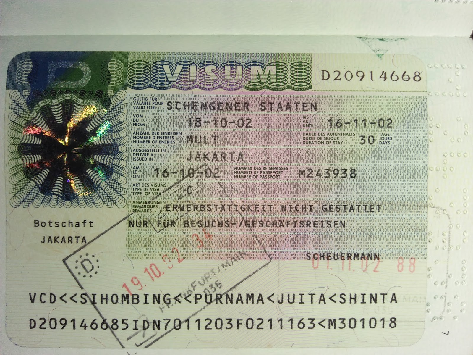 Private German - Deutsch Individuell: Aha, Das Bedeutet Das Visum