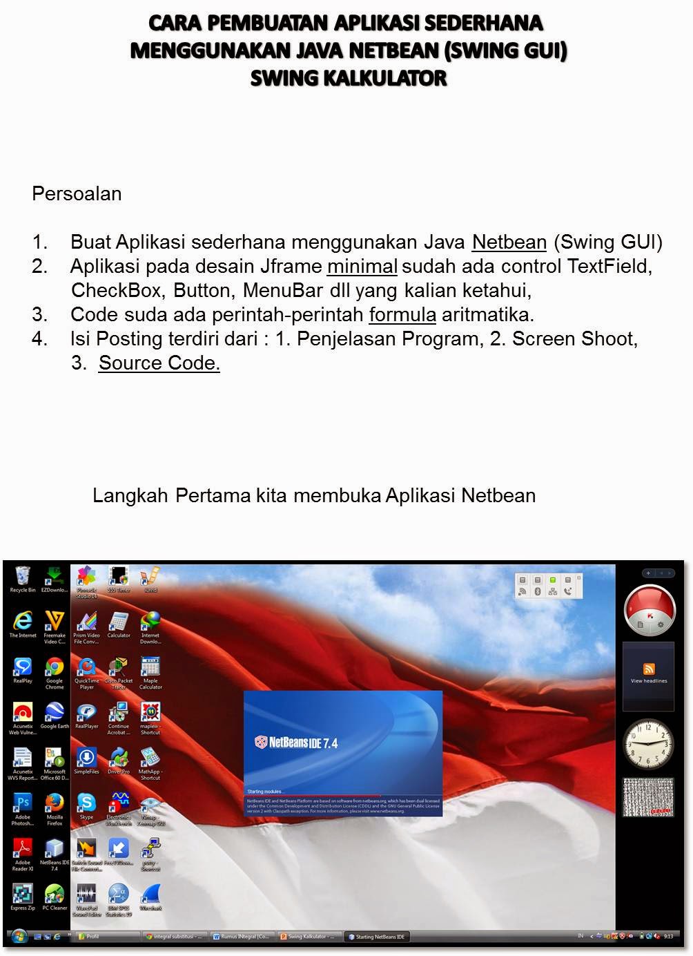 CARA PEMBUATAN APLIKASI SEDERHANA MENGGUNAKAN JAVA NETBEAN (SWING GUI ...
