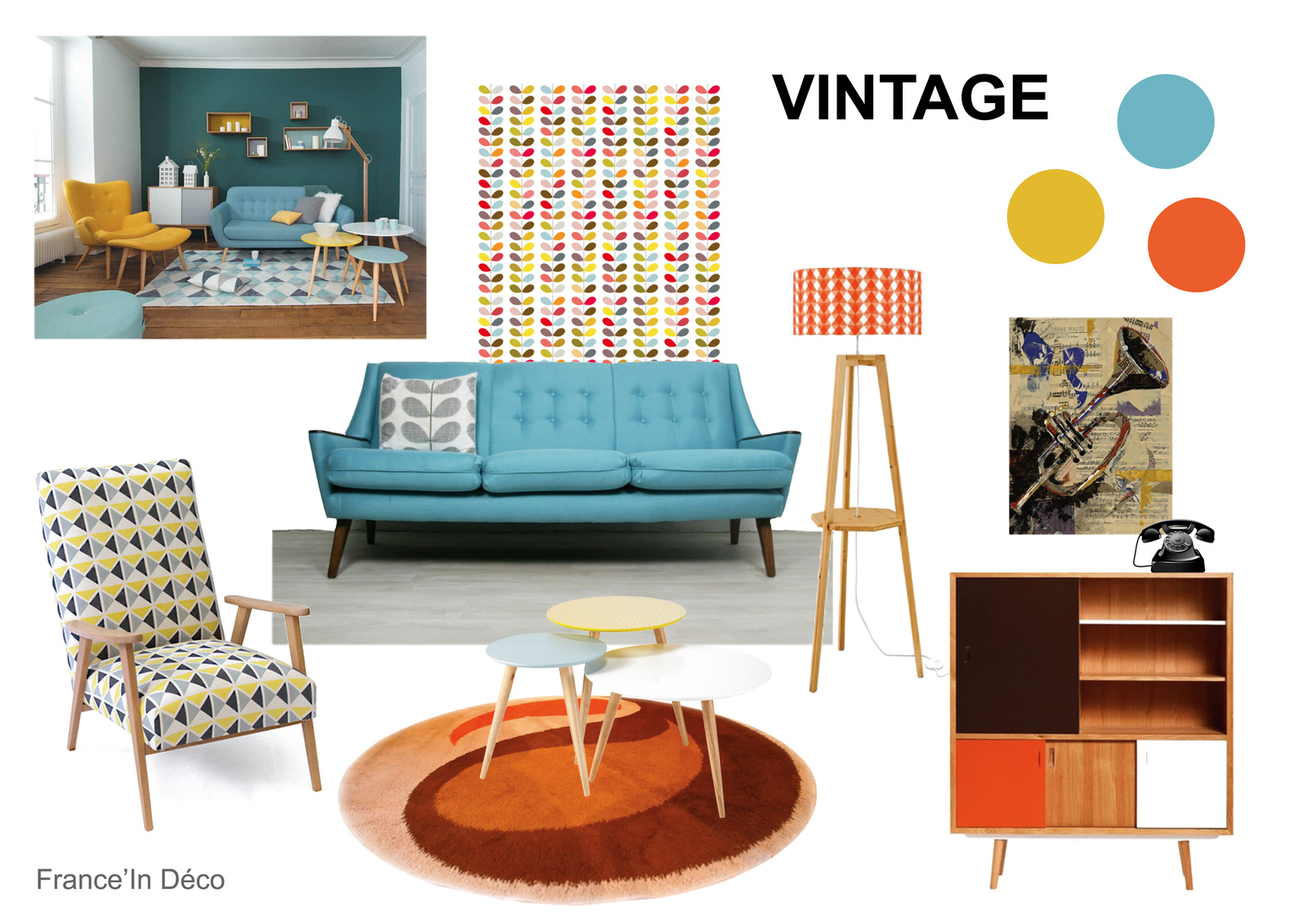 CDECO and co : MOON BOARD D' AMBIANCE RETRO VINTAGE