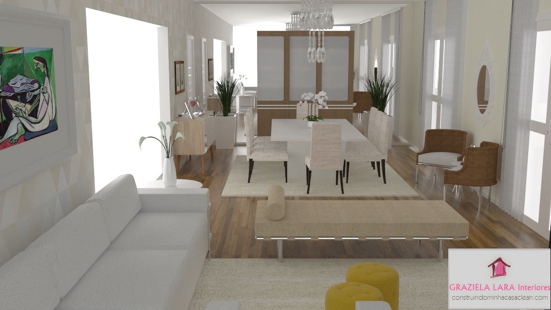 Projetos de Salas Integradas Modernas - Veja Como Decorar? | Construindo Minha Casa Clean