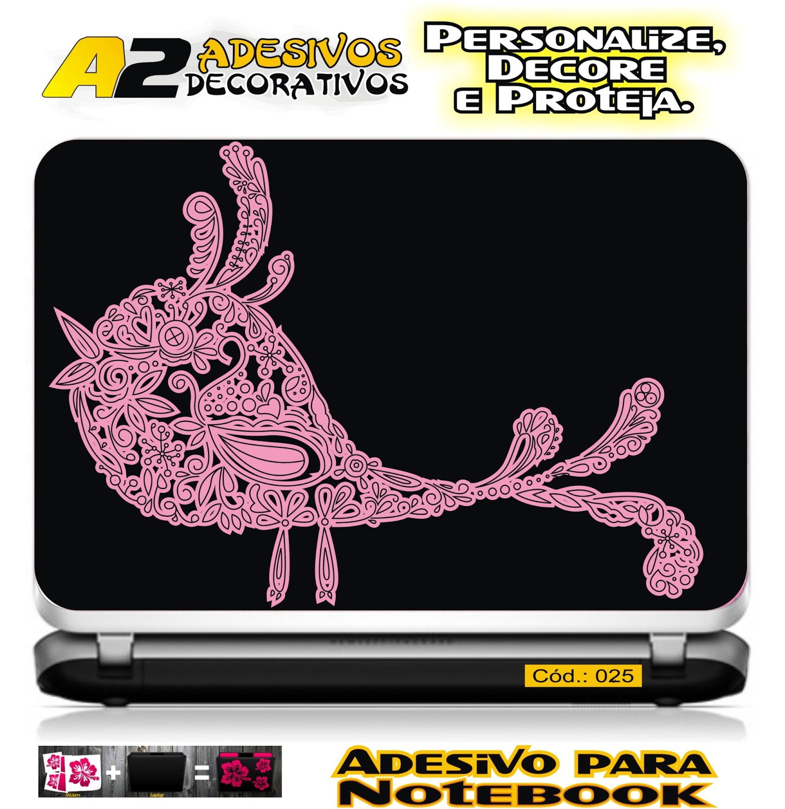 A2 Adesivos Decorativos: Adesivo para Notebook - Bird