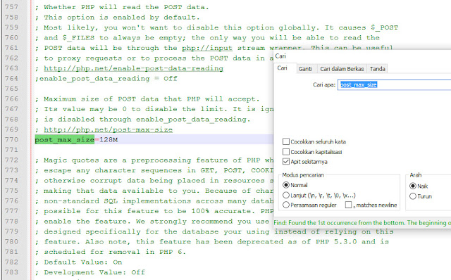 Kode Program Mengatasi Limit Upload File XAMPP kode-program-mengatasi-limit-upload-file-xampp