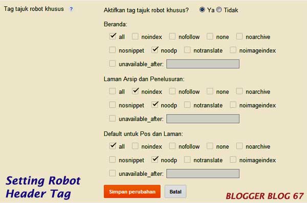 CARA GAMPANG MENGAKTIFKAN ROBOT.TXT DAN ROBOT HEADER TAGS | blogger blog 67