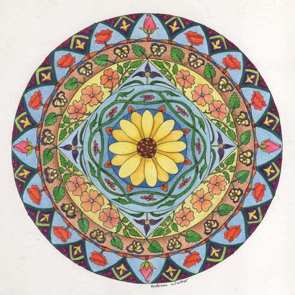 Kat Walk Designs: Finished Mandala, and some pen and ink
