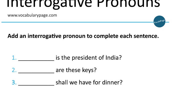 Interrogative Pronouns - Quiz 1