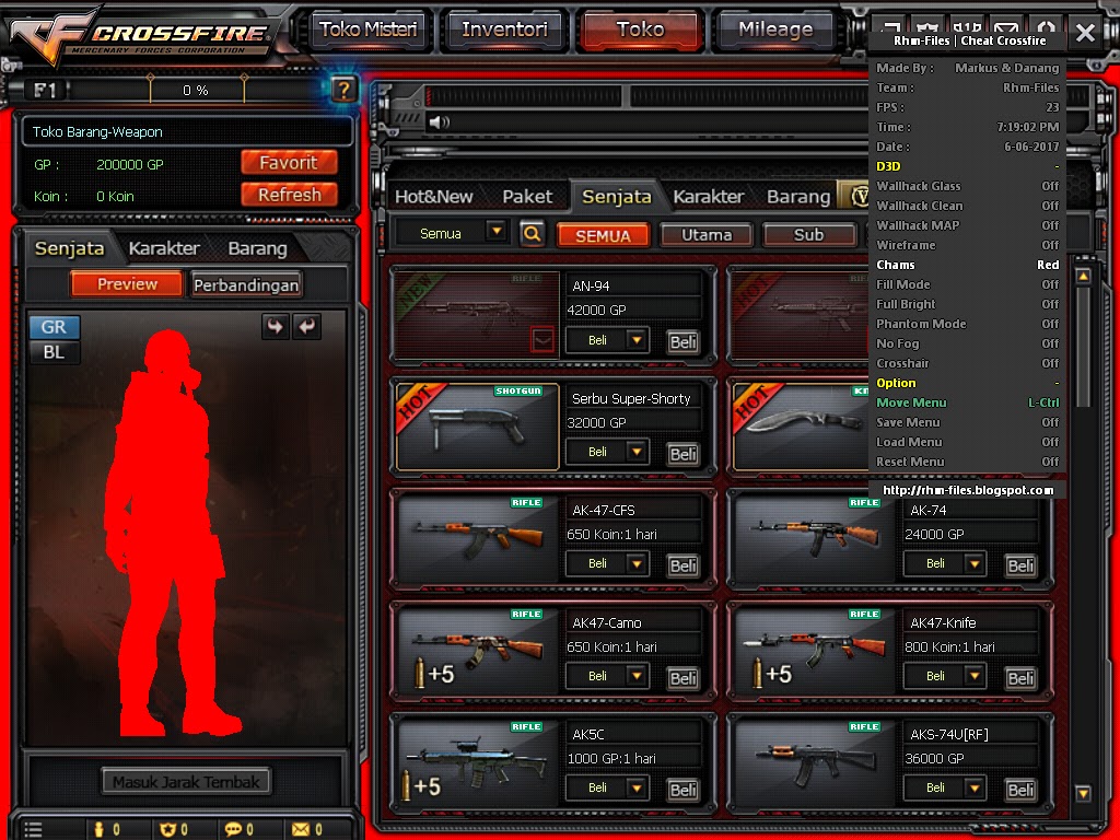 Cheat Crossfire Indonesia Update 8 Juni 2017 VIP Wallhack, Chams ...