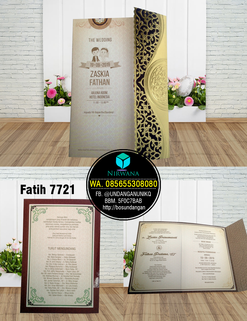 Undangan Seribuan Full Hot Print Mewah Desain Unik