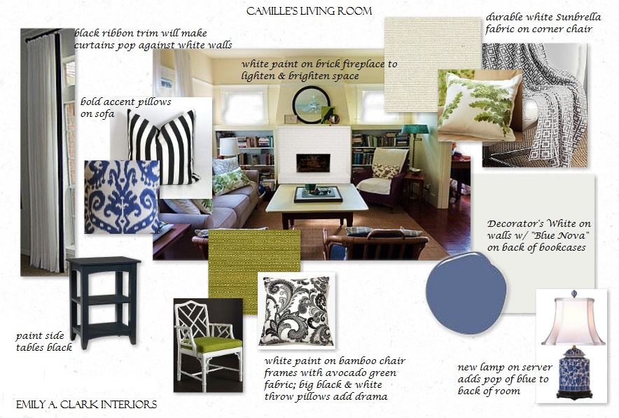 Online Decorating Project: Camille's Living Room - Emily A. Clark