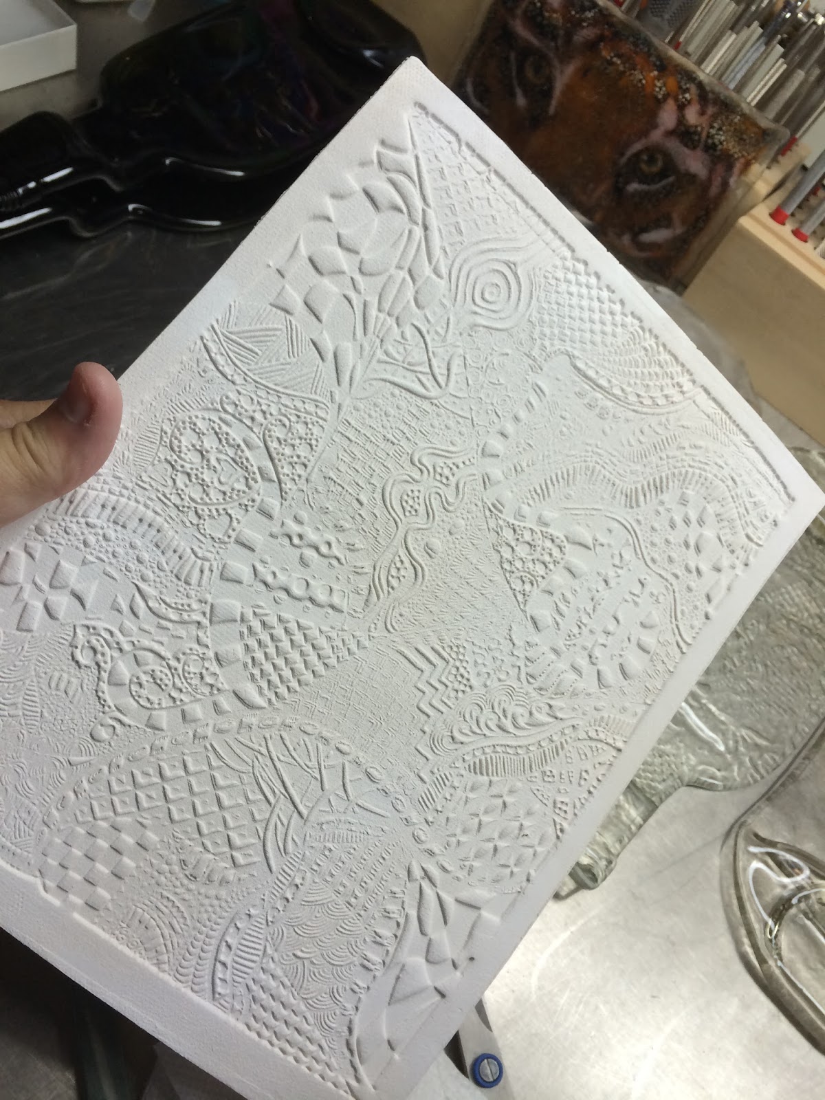 DEBORAHREAD.COM: Making a ceramic tile for slumping