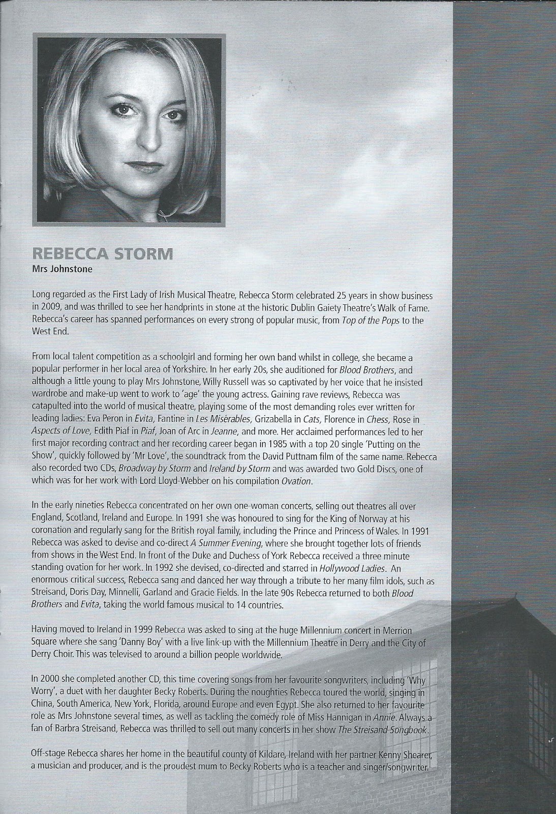 REBECCA STORM - ON STAGE!: EVENT FLASHBACK : BLOOD BROTHERS .. GAIETY ...