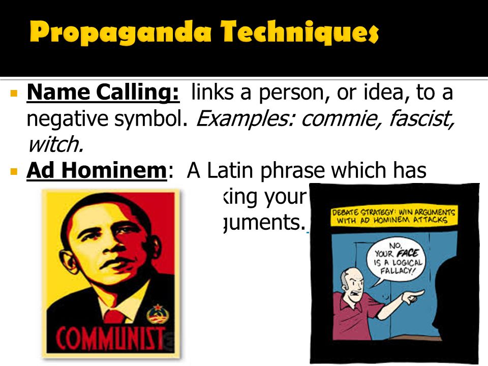 Namecalling Propaganda Techniques