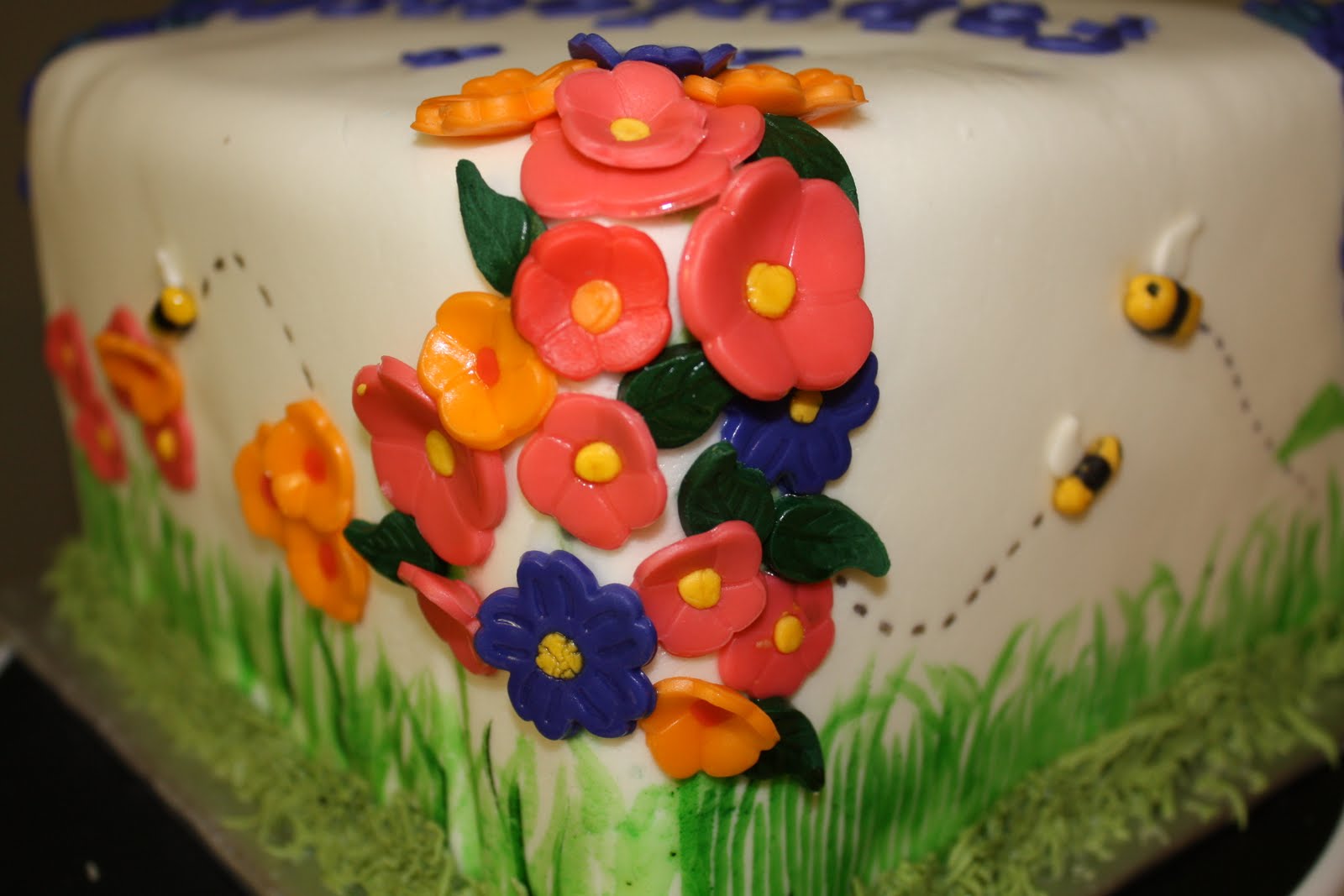 Two Sweet Bakery: 14th birthday spring flower fondant cake