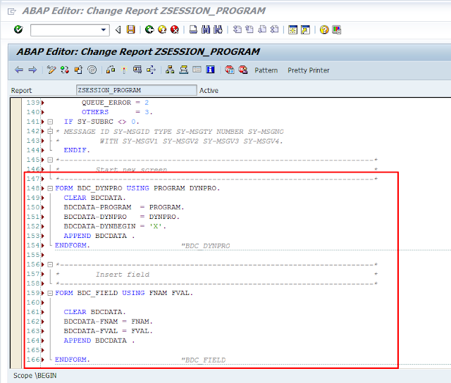 Step by Step tutorial on BDC Session Method Program in SAP ABAP