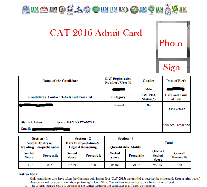 CAT Admit Card 2016 Download in Three Steps (October 24)