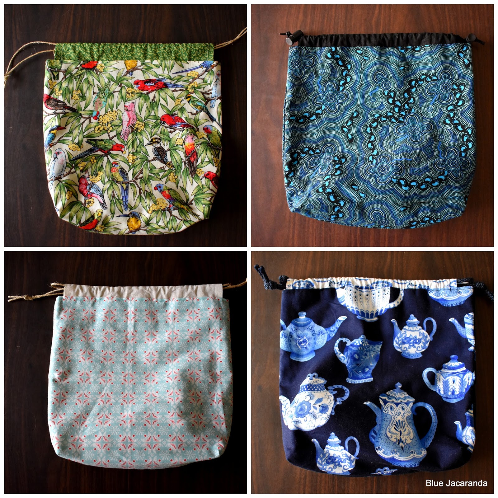 Blue Jacaranda by Linda Robertus: Lined Project Bag - Tutorial