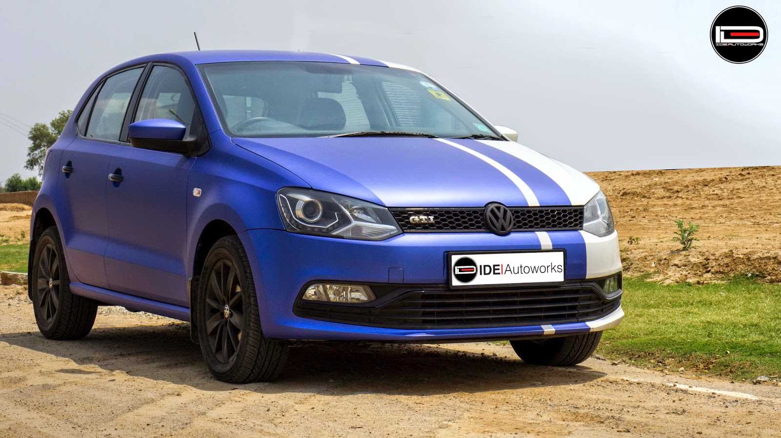 Semi-Wrapped Matte Metallic Blue Polo | IDE Autoworks