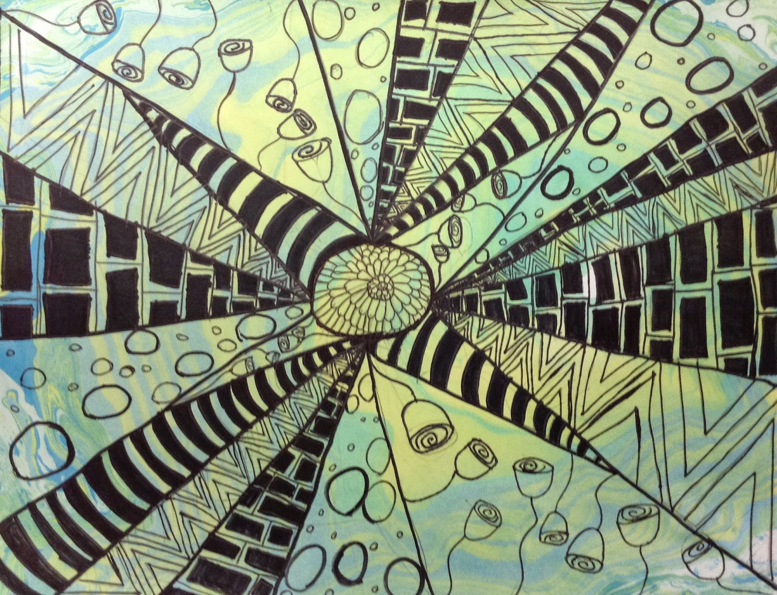 Bailey Elementary Art: 5th Grade- Zentangle on Marbled Paper