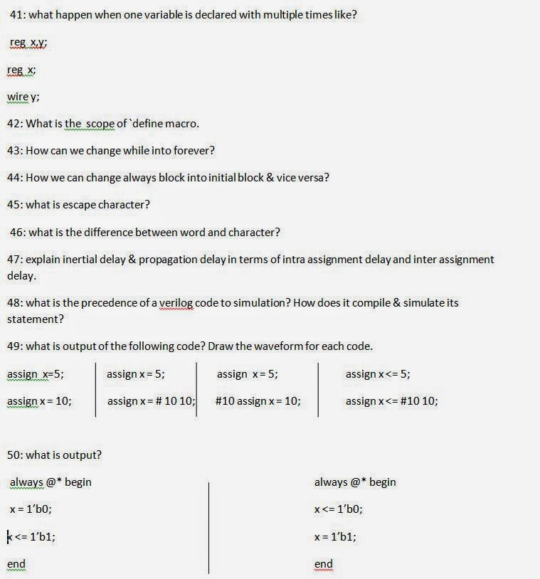 Mantra VLSI : verilog code for interview