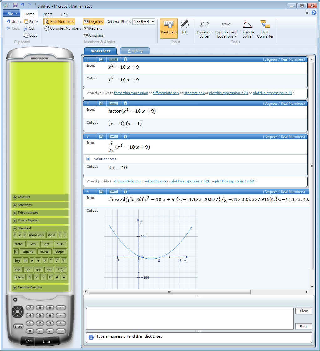 S54U: Program Microsoft Mathematics 4.0