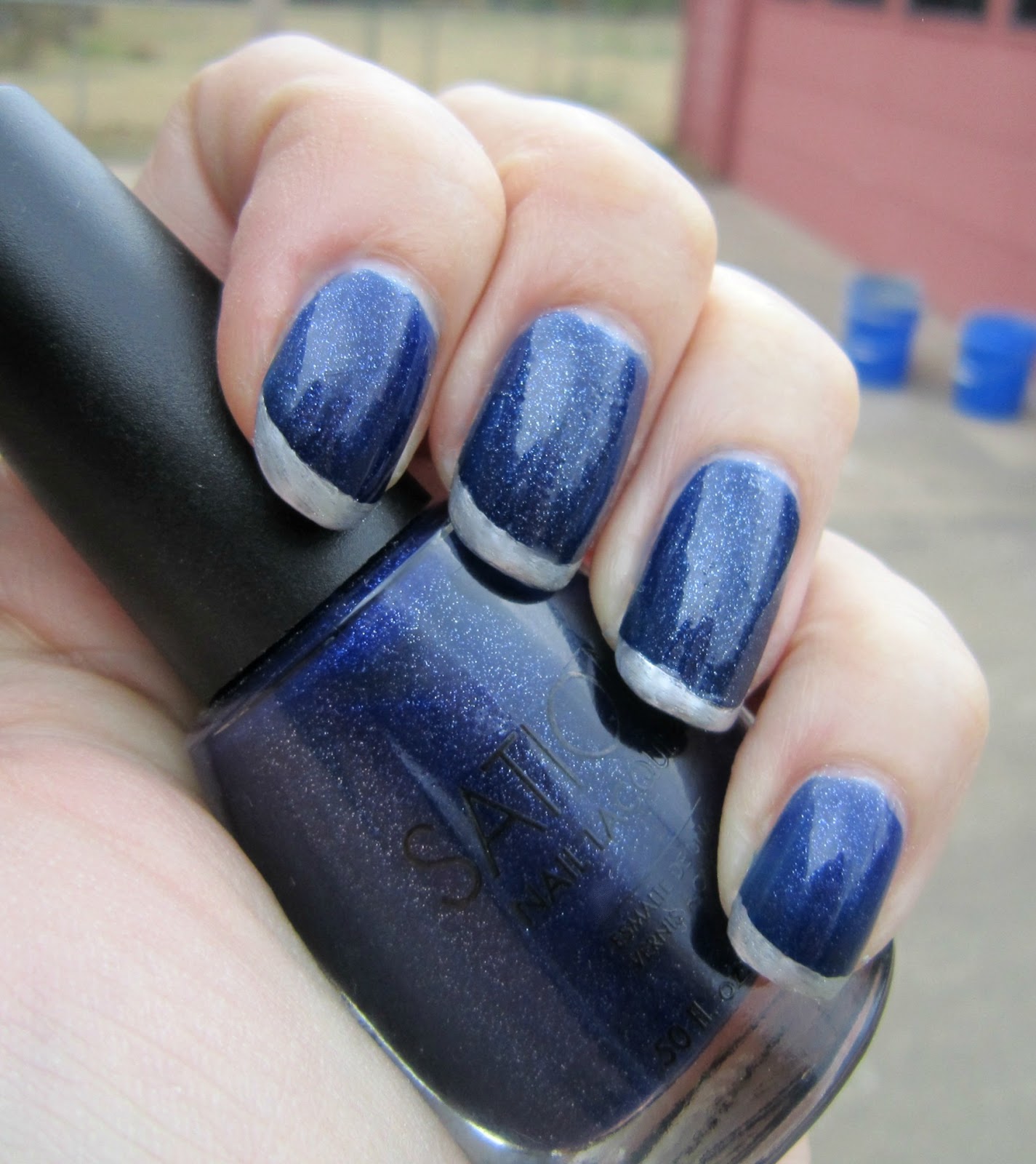 Metallic French Tips With Silver Metallic Sharpie