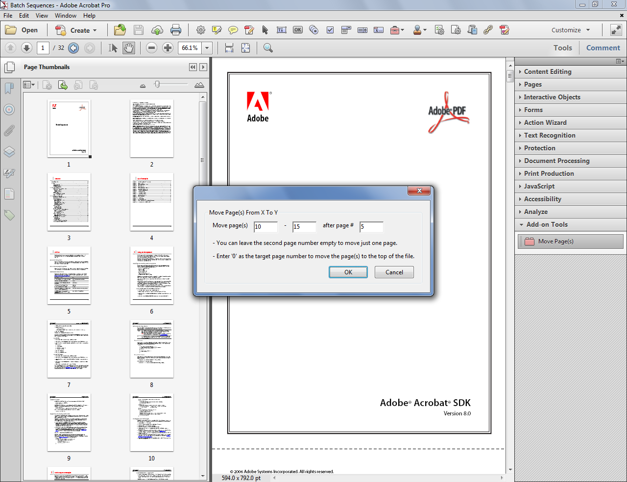 Custom-made Scripts for Adobe® Products: Acrobat -- Move Pages From X To Y