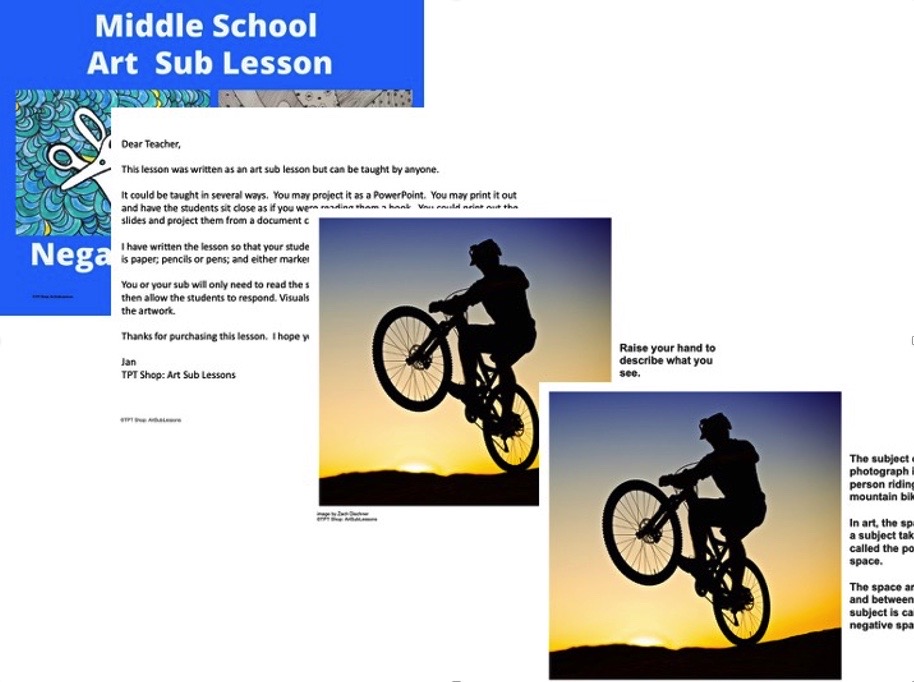Art Sub Lessons: Art Sub Plans - Positive and Negative Space