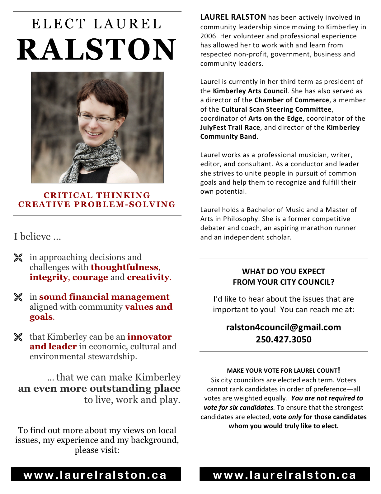 Elect Laurel Ralston